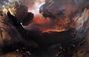 great day of his wrath by john martin - 18" x 27" premium canvas print