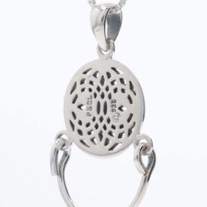 Jewelry Trends Sterling Silver Celtic Knotwork Charm Holder Round Pendant Necklace 18"