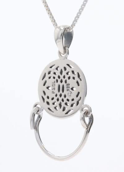 Jewelry Trends Sterling Silver Celtic Knotwork Charm Holder Round Pendant Necklace 18"