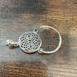 Jewelry Trends Sterling Silver Celtic Knotwork Charm Holder Round Pendant Necklace 18"