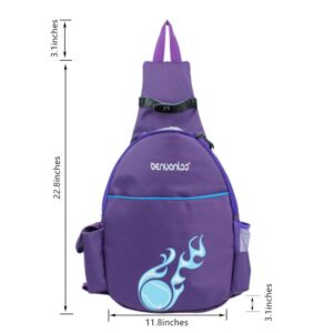 Klau Tennis Badminton Racquet Backpack, Nylon Tennis Racket Cover Outdoor Sports Bag Purple for Tennis Beginners