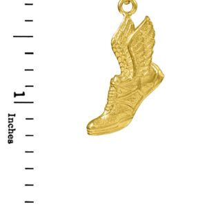 Polished 14k Gold Running Shoe Charm Pendant