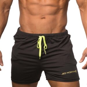 Men's Fitted Shorts Bodybuilding Workout Gym Running Tight Lifting Shorts Pants, X-Large, Black