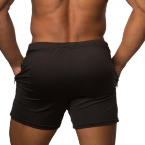 Men's Fitted Shorts Bodybuilding Workout Gym Running Tight Lifting Shorts Pants, X-Large, Black