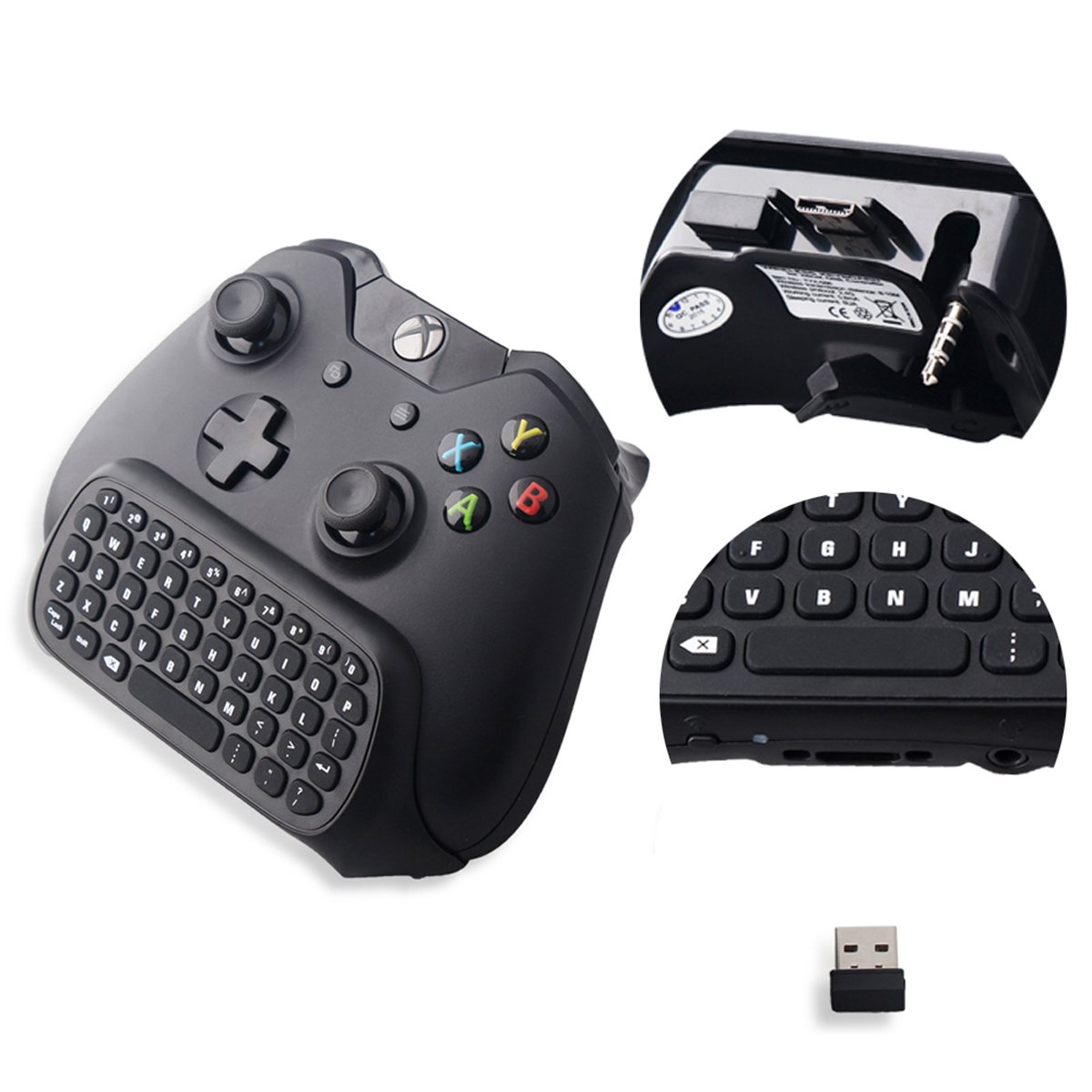 Megadream [Audio Compatible] Xbox One Controller Keyboard, 2.4G Mini Wireless Online Gaming Chatpad with 3.5mm Jack – Perfect Listen Music for Microsoft Xbox One/Xbox One S PC