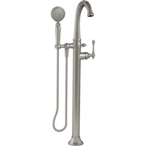 bathtub faucet by kohler, bath faucet with hand shower, freestanding, kelston collection, brushed nickel, k-t97332-4-bn