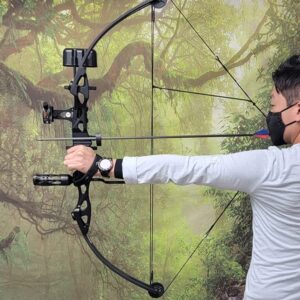 Siege 55 lb Compound Bow w/ 5-Spot Paper Target (Black w/Accessories)