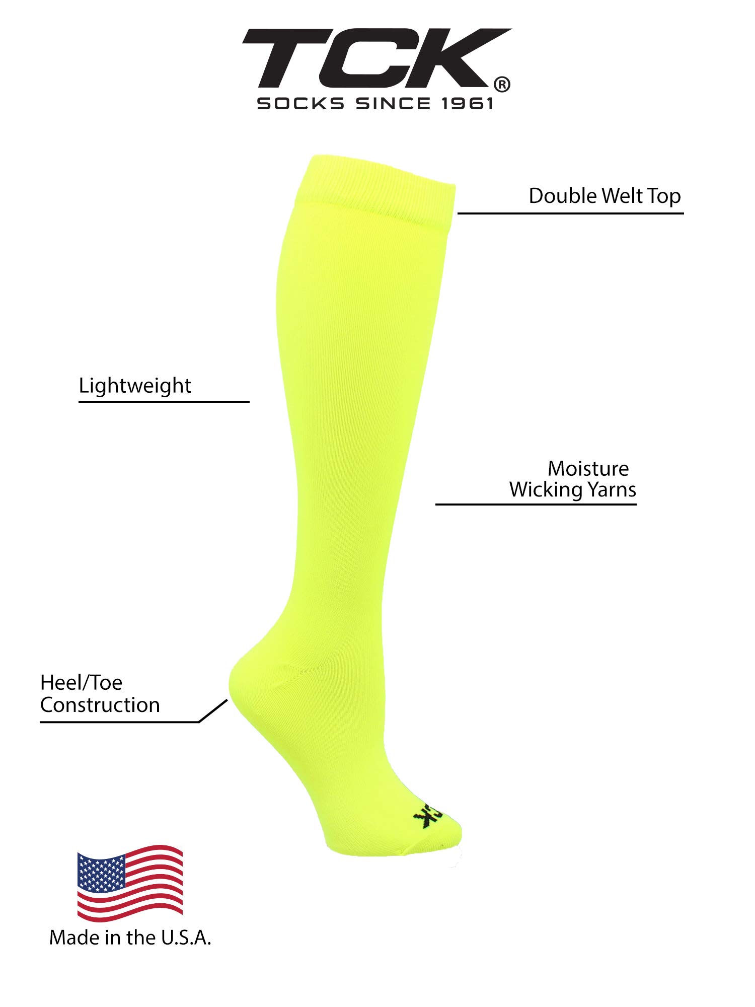 TCK Krazisox Neon Over the Calf (Neon Yellow, Small)