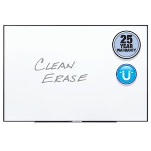 quartet whiteboard/dry erase board, magnetic, 6'x4', fusion nano-clean, black aluminum frame (na7248fb)