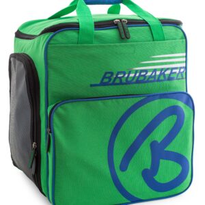 BRUBAKER Champion Combo - Limited Edition - Ski Boot Bag and Ski Bag for 1 Pair of Ski up to 190 cm, Poles, Boots and Helmet - Green Blue