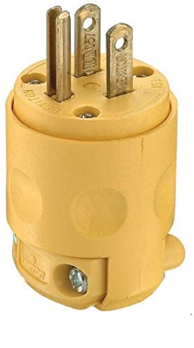 Leviton 515PV Polarized Electrical 15 Amp, 125 Volt, NEMA 5-15P, 2-Pole, 3-Wire, Plug, Straight Blade, Yellow, 24 Pack