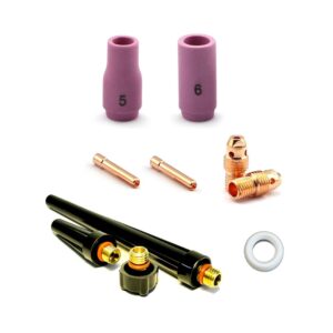 weldingcity accessory kit collet-collet body-ceramic cup-gasket 0.040" for regular setup in tig welding torch 9-20-25 lincoln miller hobart esab weldcraft ck ahp t34