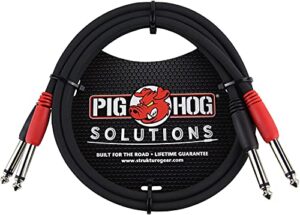 pig hog pd-21403 dual 1/4" mono (male) cable, 3 feet