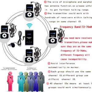 EXMAX® EX-100 Wireless Tour Guide Monitoring Voice Audio Transmission System+Aluminium Alloy Charge Case for Teaching Tour guides Silent Conference Church Museum Tour (1 Transmitters and 60 Receivers)