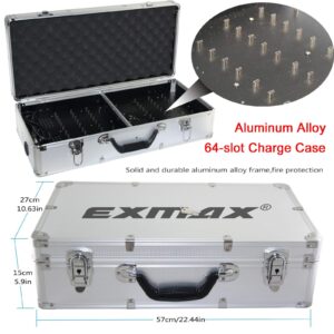 EXMAX® EX-100 Wireless Tour Guide Monitoring Voice Audio Transmission System+Aluminium Alloy Charge Case for Teaching Tour guides Silent Conference Church Museum Tour (1 Transmitters and 60 Receivers)