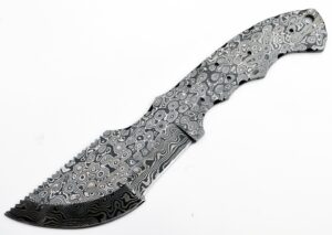 whole earth supply damascus hunting tracker large high carbon steel blank blade knives knife making blanks