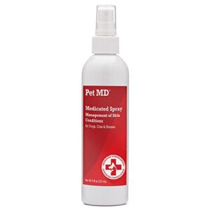 pet md topical spray for dogs, cats, and horses with essential fatty acids, aloe and vitamin e - 8 oz