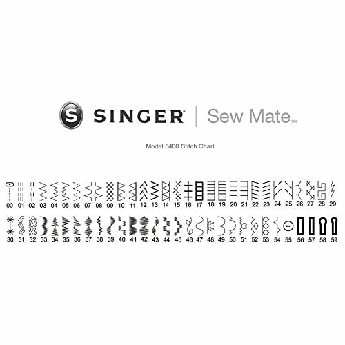 SINGER Sew Mate 5400 Handy Sewing Machine Including 60 Built-in Stitches, 4 Fully Built-in 1-Step Buttonhole, Automatic Needle Threader & Automatic Tension, Help to get Started in No time, White