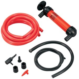 koehler enterprises ra990 multi-use siphon fuel transfer pump kit (for gas oil and liquids), red medium