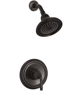 kohler k-ts396-4-2bz devonshire(r) rite-temp(r) shower valve trim with lever handle and 2.5 gpm showerhead, 1, oil-rubbed bronze