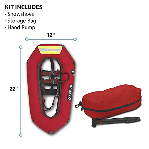 Yukon Charlie's Airlift Inflatable Snowshoe, One Size Fits Most, Hand Pump and Storage Bag Included