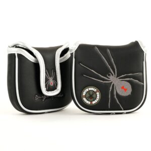 spider high-moi mallet putter headcover, heel shaft, black, golf head cover