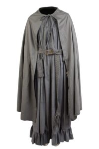 ya-cos men's grey wizard cosplay costume robe cloak belt wig accessories full set