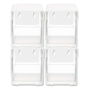 Deflecto Tilt Bins, 5.2" x 5.54" x 4.65", White, 4-Pieces (421103)