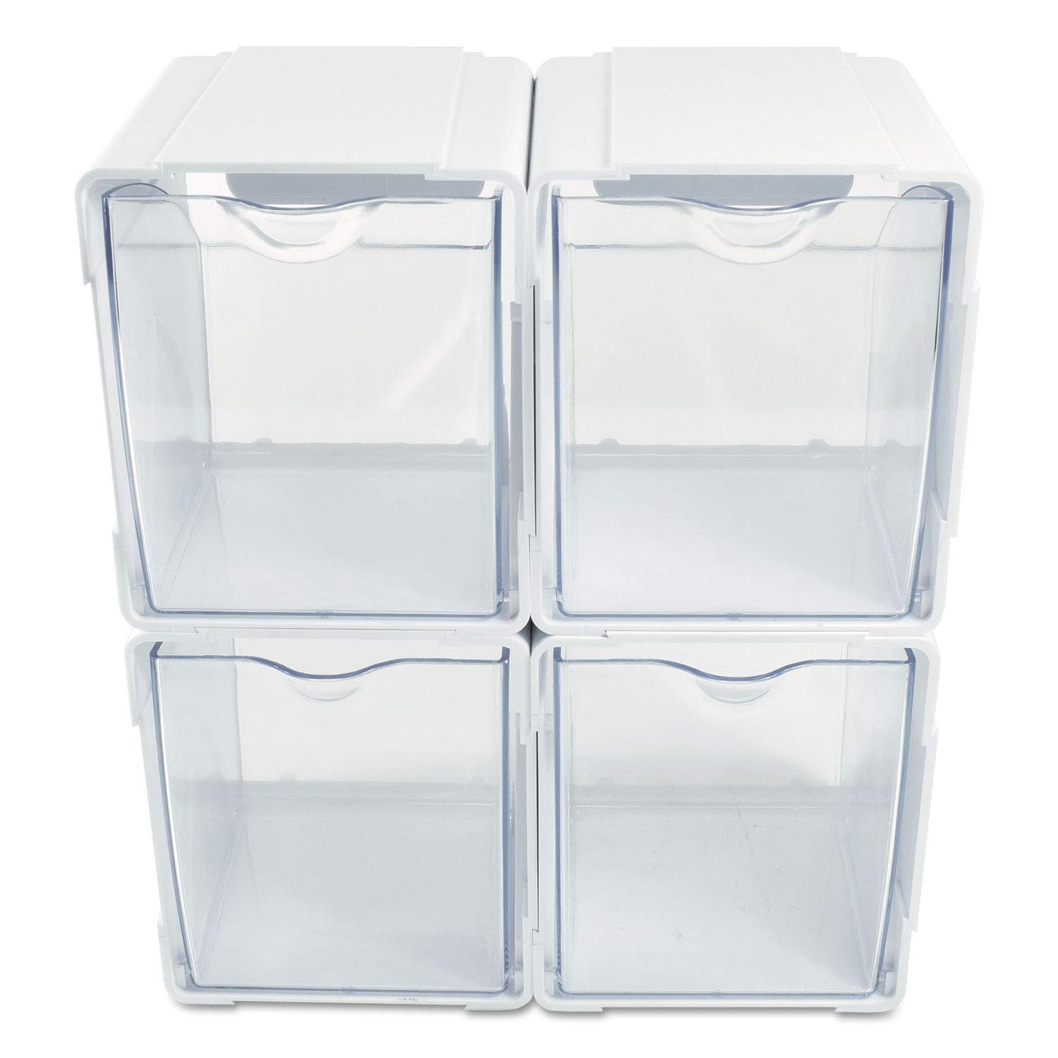 Deflecto Tilt Bins, 5.2" x 5.54" x 4.65", White, 4-Pieces (421103)