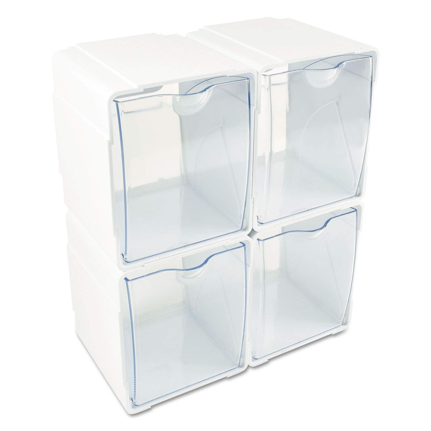 Deflecto Tilt Bins, 5.2" x 5.54" x 4.65", White, 4-Pieces (421103)