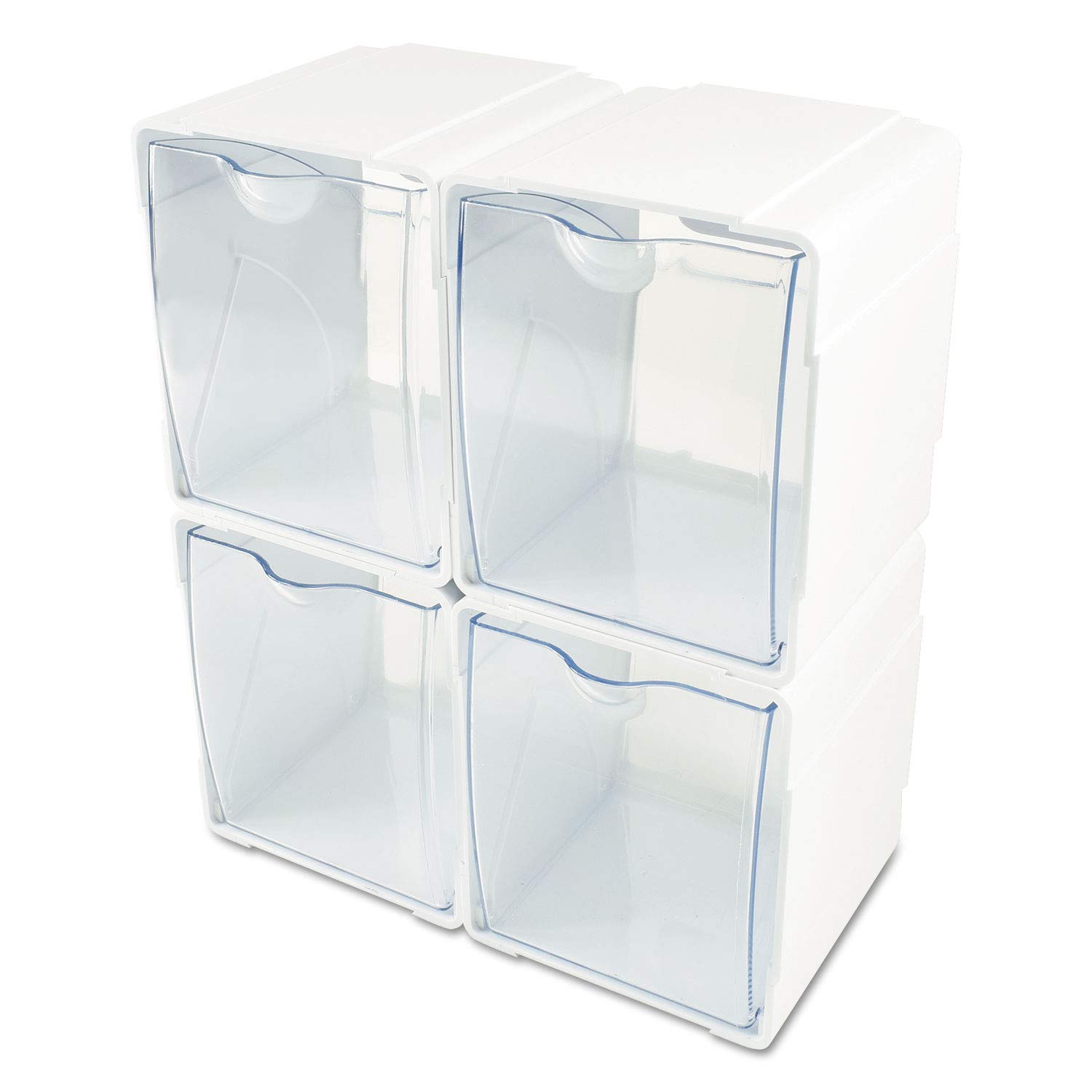 Deflecto Tilt Bins, 5.2" x 5.54" x 4.65", White, 4-Pieces (421103)