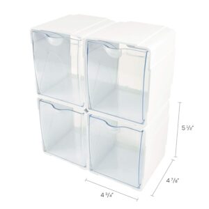 Deflecto Tilt Bins, 5.2" x 5.54" x 4.65", White, 4-Pieces (421103)