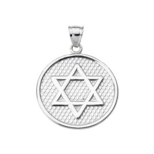 claddagh gold engravable star of david pendant in sterling silver