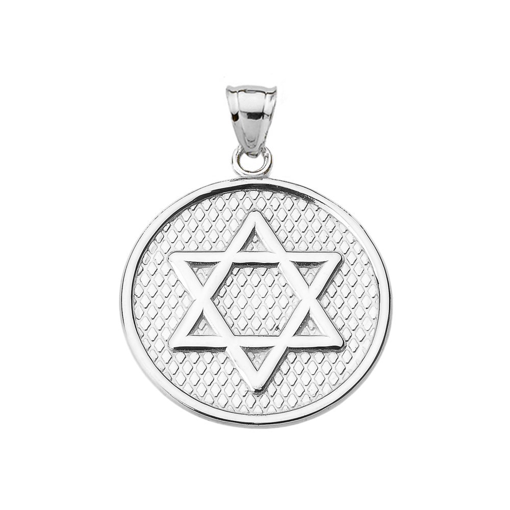 Claddagh Gold Engravable Star of David Pendant in Sterling Silver