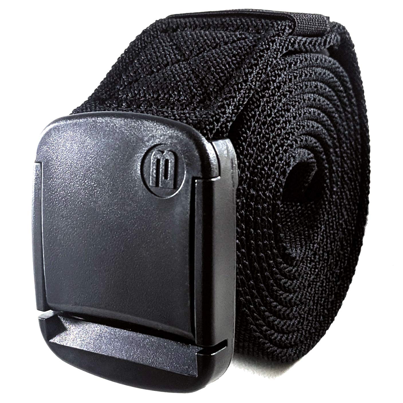 Betta 1.5 Inch Wide Men's Elastic Stretch Belt with Fully Adjustable High-Strength Buckle (X-Large, Black)