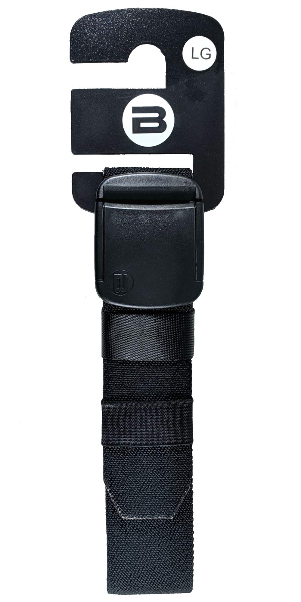 Betta 1.5 Inch Wide Men's Elastic Stretch Belt with Fully Adjustable High-Strength Buckle (X-Large, Black)