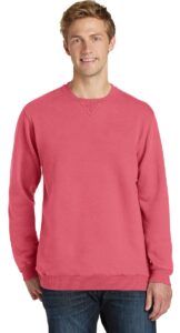 port & company essential pigment-dyed crewneck sweatshirt pc098 -fruit punch 3xl