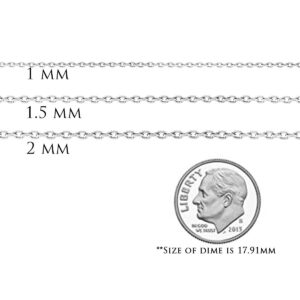 Honolulu Jewelry Company 925 Sterling Silver 1.5mm Cable Chain Necklace for Women Tarnish Resistant - Made in Italy (19 Inches)