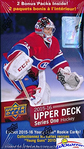 2015/2016 Upper Deck Series 1 NHL Hockey HUGE Factory Sealed Retail Box with 12 Packs ! Includes TWO(2) Young Guns Rookies! Look for Conner McDavid Young Guns Rookie Selling for around $250 ! HOT!