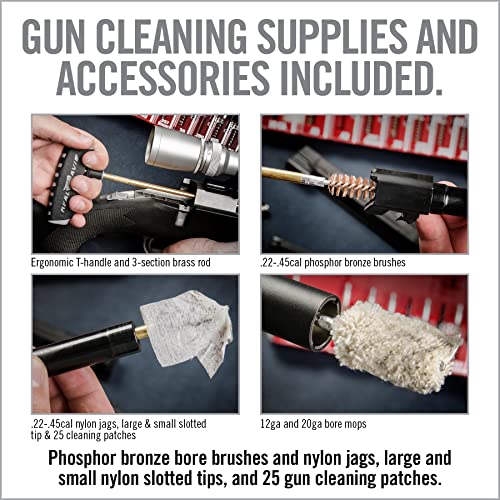 Real Avid Gun Boss Pro Universal - Cleaning Kit For All Guns 12 and 20 gauge shotguns, 45, 40, 357, 38, 380, 9MM, 30, 308, 7.62, 270, 7MM, 243, 260, 6.5MM, 223, 556 Model:AVGBPRO-U