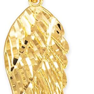 Religious Jewelry 10K Yellow Gold Textured Single Angel Wing Charm Pendant