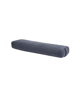 manduka yoga lean bolster pillow - firm, removable equa cover, easy carry handle - thunder grey, 27" x 7" x 3.25"