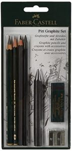 faber-castell pitt graphite master set,grey,7 piece set