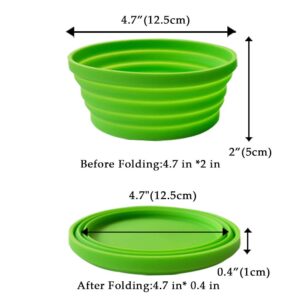 Ecoart Silicone Expandable Collapsible Bowl for Travel Camping Hiking (Green(S))