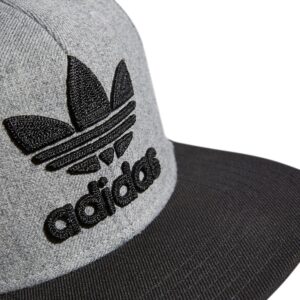 adidas Originals Men's Trefoil Chain Flatbrim Snapback Cap, Heather Grey/Black, One Size