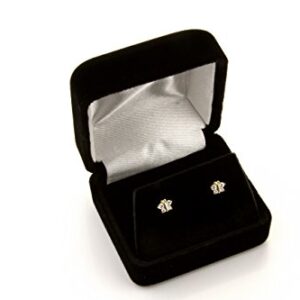 14k Yellow Gold Double Hearts Stud Earrings with Screw Back