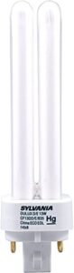 sylvania 20671 (4-pack) cf13dd/e/835/eco 13-watt double tube compact fluorescent light bulb, 3500k, 900 lumens, 82 cri, 4-pin g24q-1 base