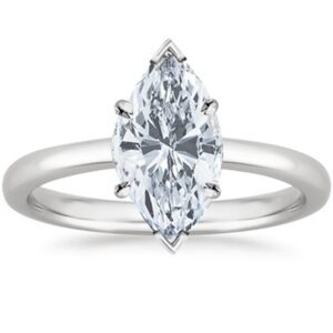 0.5 carat marquise cut solitaire diamond engagement ring (d color si2 clarity center stones)