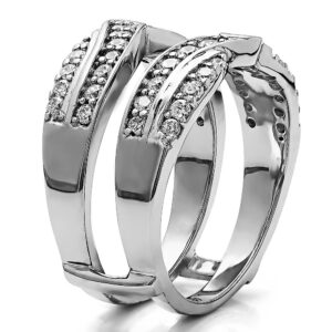 TwoBirch Sterling Silver Infinity Bypass Engagement Ring Guard With Cubic Zirconia (3/4 ct., Size 8)