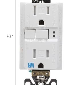 EATON TWRSGF15W Arrow Hart Tamper and Weather Resistant Duplex Gfci Receptacle, 125 Vac, 15 A, 2 Pole, 3 Wire, White